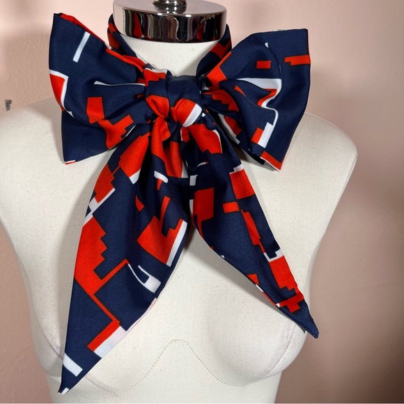 Vintage | Accessories | Vintage 6 70 Mod Geometric Blue Red Long Skinny ...